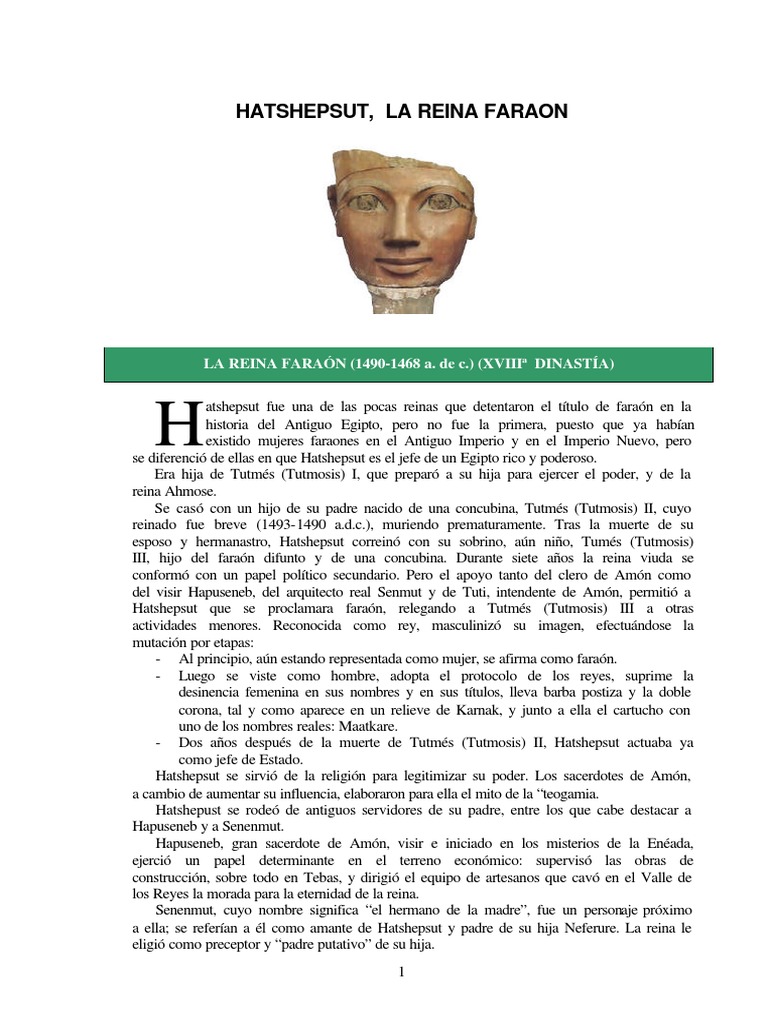 Hatshepsut | PDF | Hatshepsut | faraón