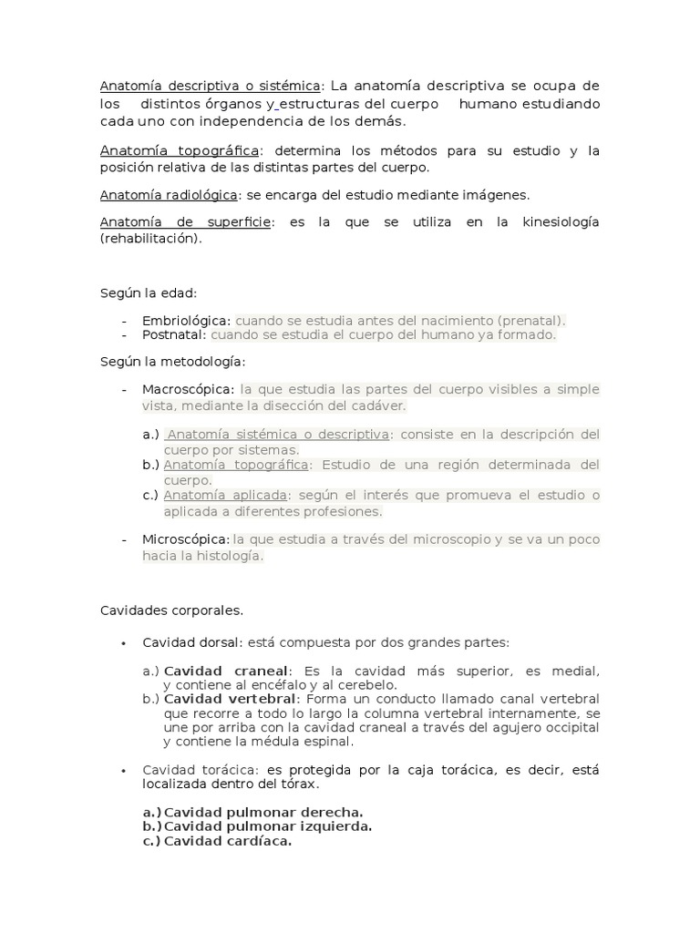 Anatomía Descriptiva o Sistémica | Descargar gratis PDF | Anatomia ...