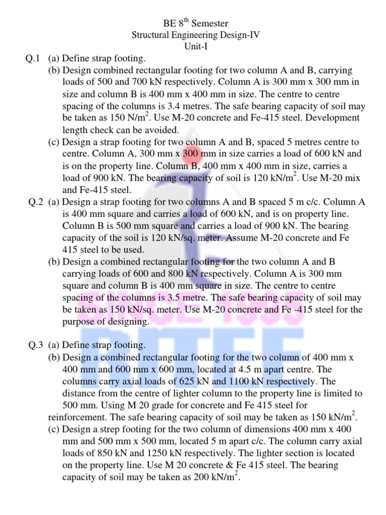 8sem Civil Structural Engineering Design-1 DineshChandra Assignments ...
