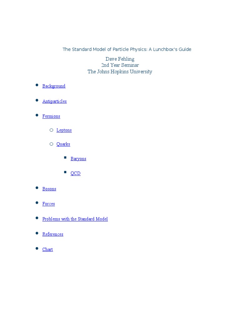 The Standard Model of Particle Physics | PDF | Quark | Standard Model