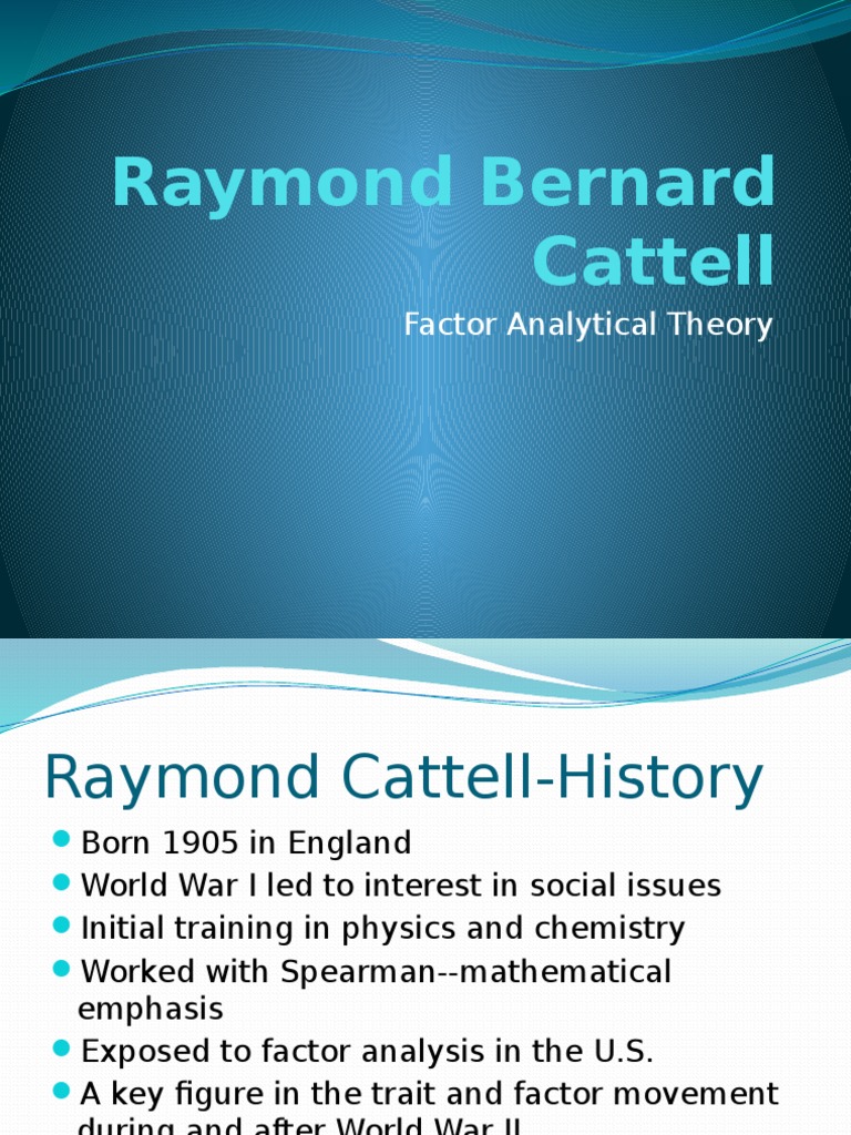 Raymond Bernard Cattell | PDF | Factor Analysis | Extraversion And ...