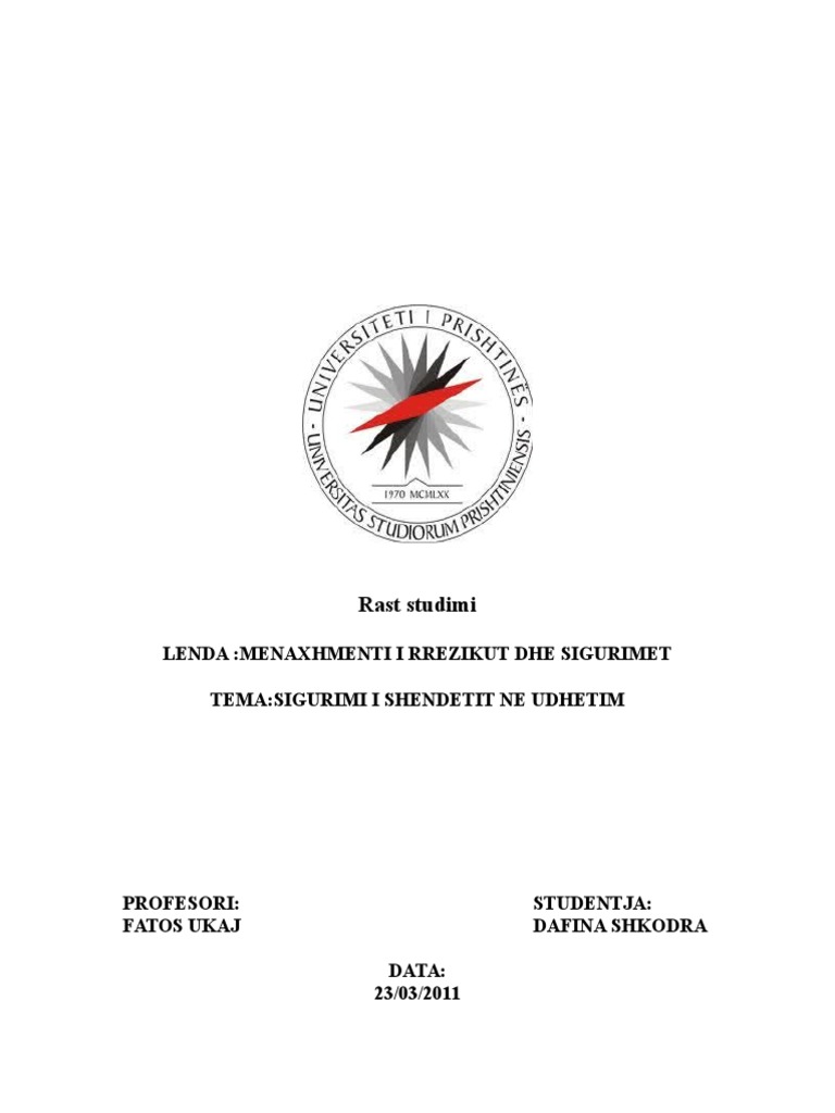 RAST STUDIMI-sigurime - Doc Punim Shembull 2 | PDF