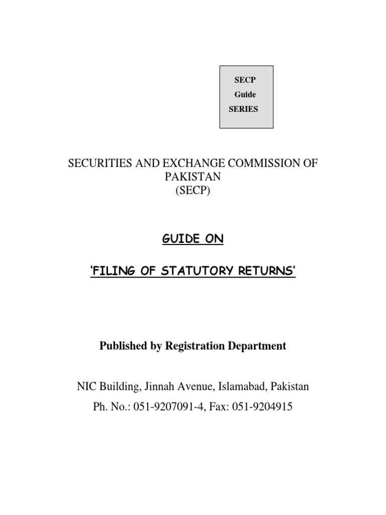 SECP Form Filling | PDF | Finance & Money Management