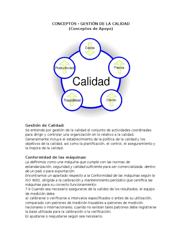 Conceptos Basicos de Gestion de Calidad | Calidad (comercial) | Gestión ...