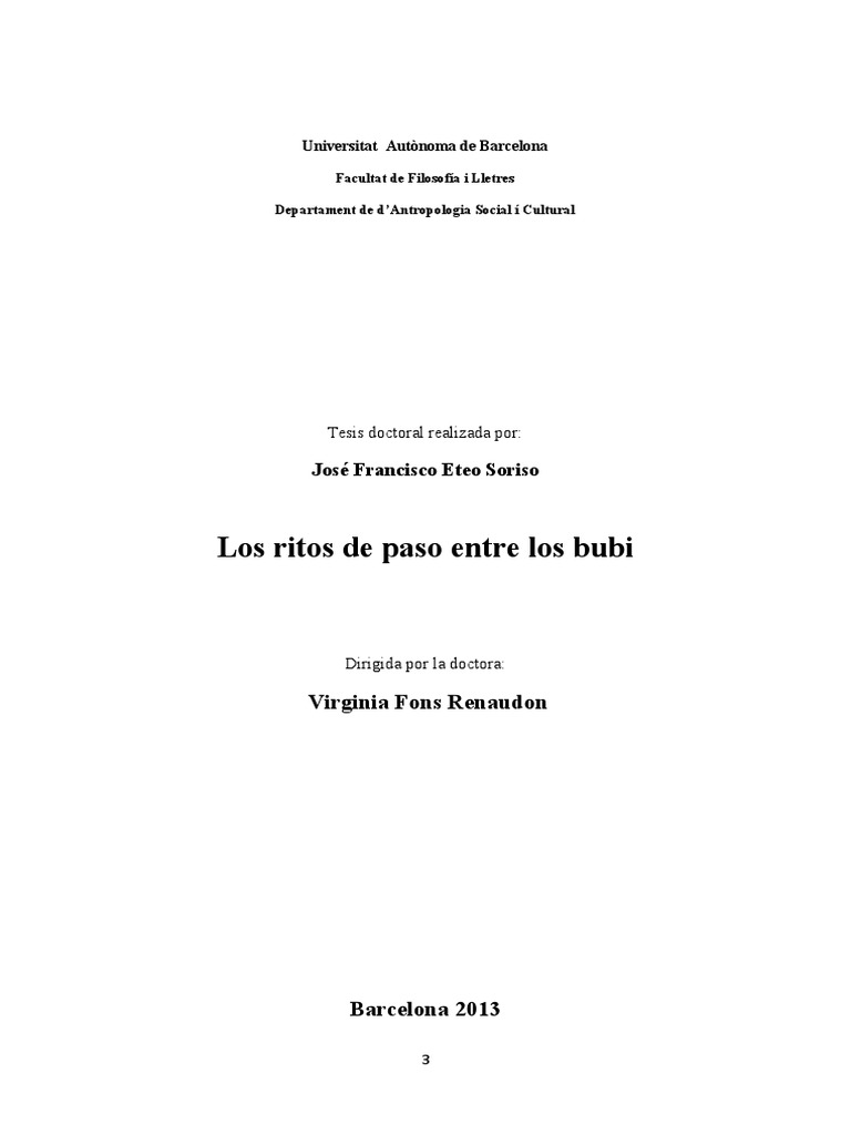 Ritos de paso en la cultura bubi | PDF | Etnografía | Los símbolos