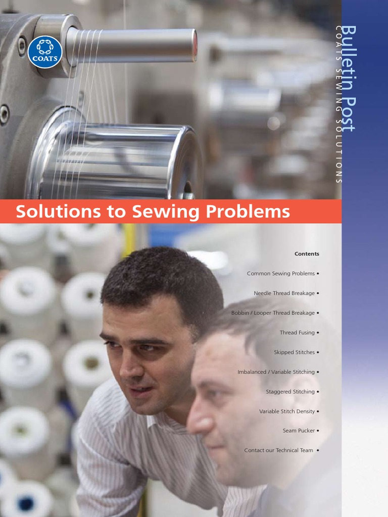 Solutions To Sewing Problems | PDF | Sewing Machine | Yarn