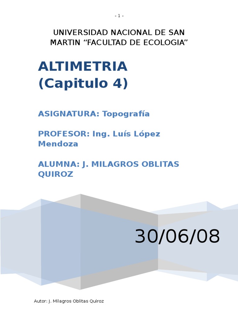 Altimetria Topografia 97 03 | PDF | El nivel del mar | Topografía