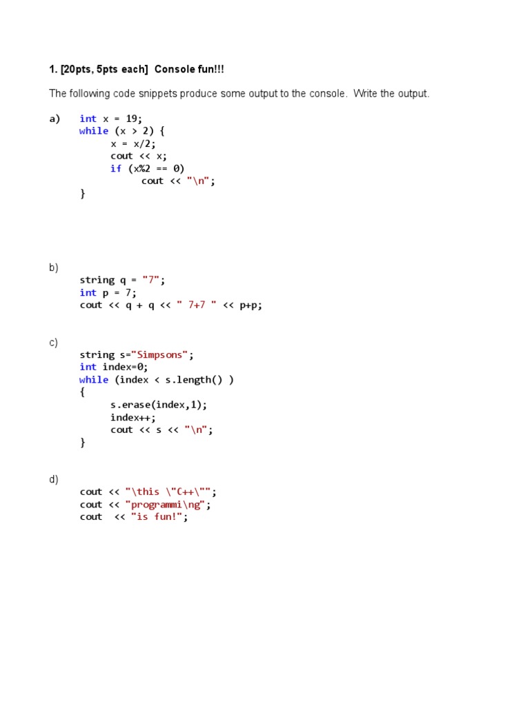 PIC 10A Final Exam Cheat Sheet | PDF | Subroutine | Parameter (Computer ...