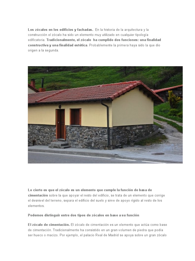 Los Zócalos en Los Edificios y Fachadas | PDF | Fundación (Ingeniería ...
