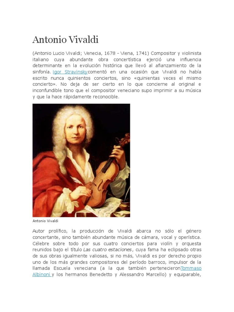 Antonio Vivaldi | PDF | Johann Sebastian Bach | Música clásica