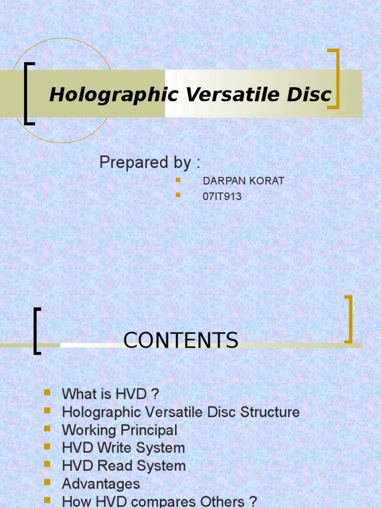 Holographic Versatile Disc Overview | PDF
