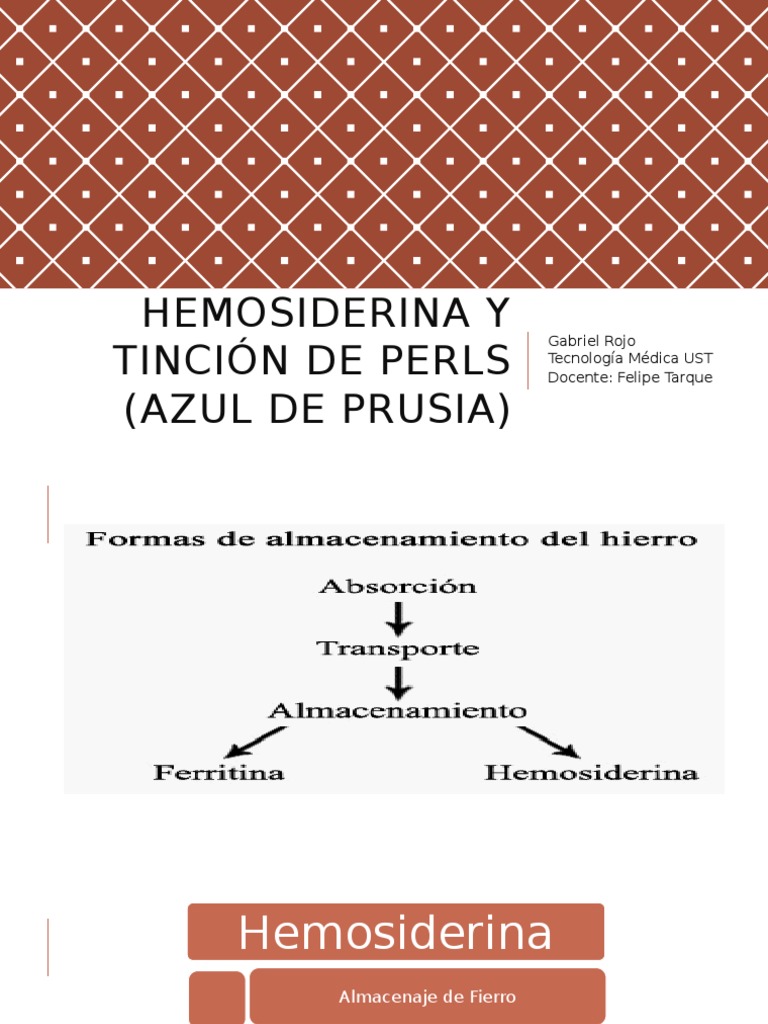 Hemosiderina y Tinción de Perls (Azul De | PDF