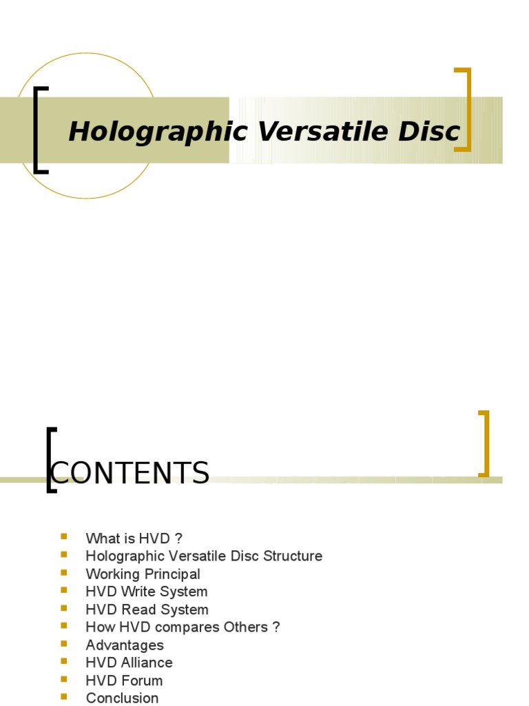 Holographic Versatile Disc Overview | PDF | Holography ...