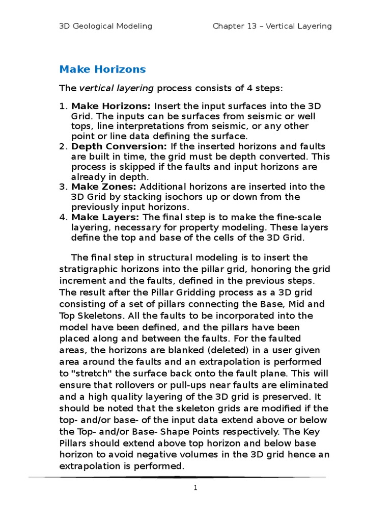 Vertical Layering in 3D Modeling | PDF | Horizon | Geology