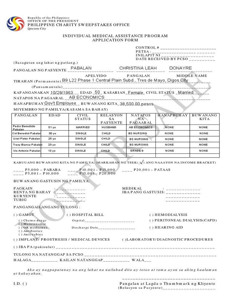 Imap Application Form | PDF | Medical Treatments | Health Care