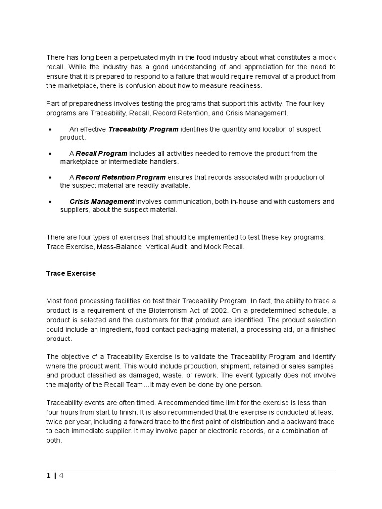 Pengertian Mock rECALL | PDF | Crisis Management | Warehouse