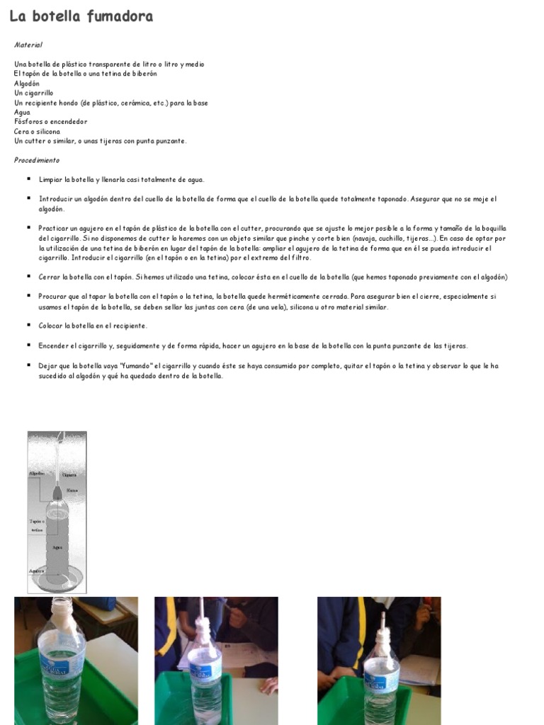 La Botella Fumadora y Otros Experimentos | Solubilidad | Cristalización