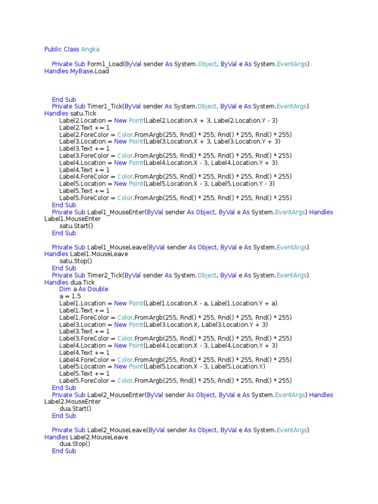 Dynamic ForeColor Animation in VB.NET | PDF