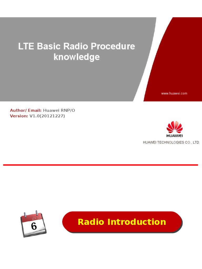 LTE Basic Radio Procedure Knowledge: Huawei RNP/O V1.0 (20121227) | PDF ...