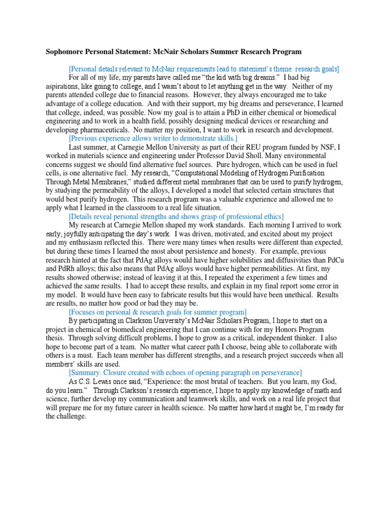 Personal Statement Example | PDF | Engineering | Cognition