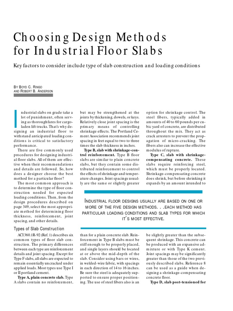 Choosing Design Methods For Industrial Floor Slabs PDF | PDF ...