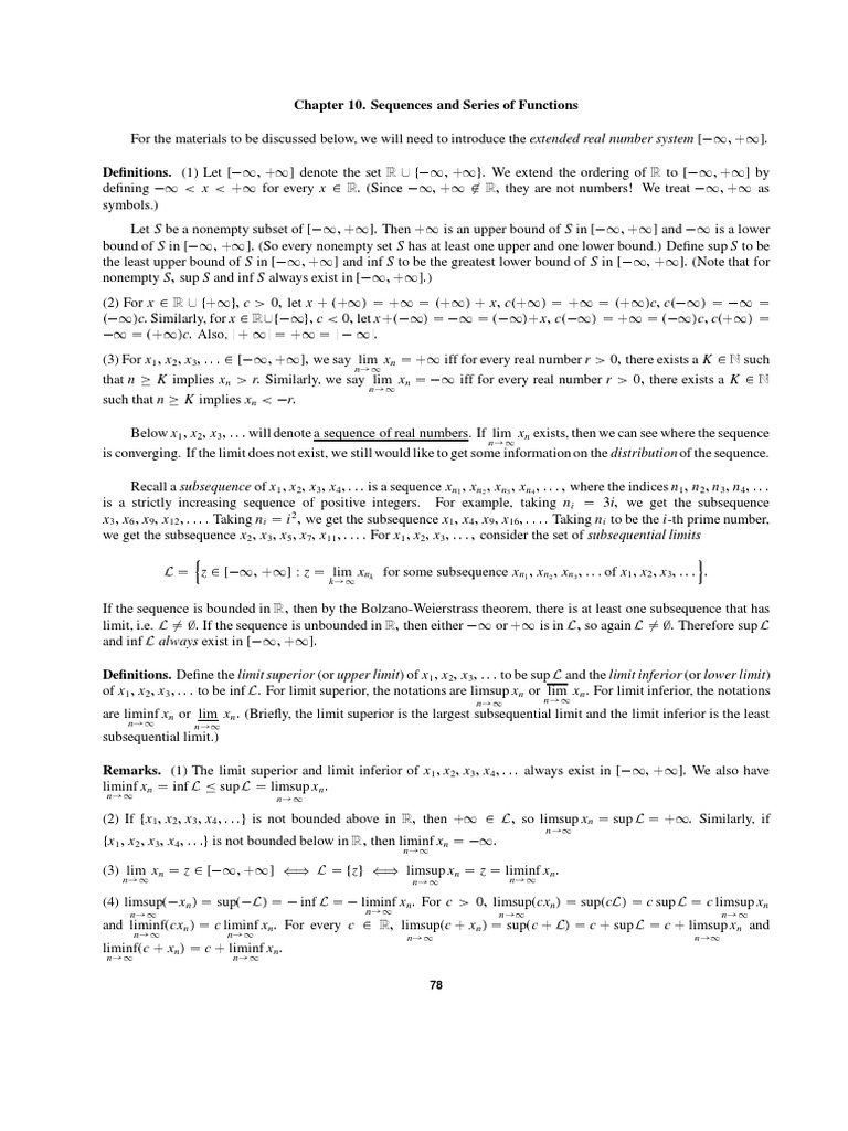 Chapter 10 Sequences And Series Of Functions N N N N N N Pdf Series Mathematics Real