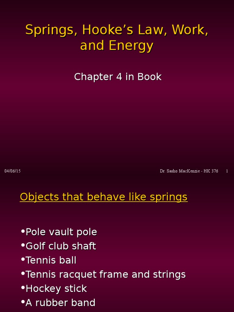 011 Springs and Hookes Law | Potential Energy | Force