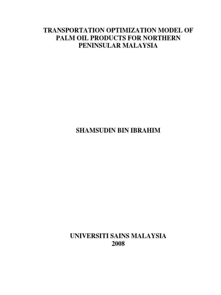 Transportation Optimization Model of PDF | PDF | Mathematical Optimization | Transport