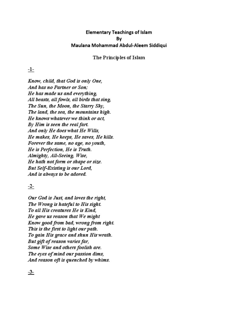 Elementary Teachings of Islam | PDF | Prophets And Messengers In Islam ...