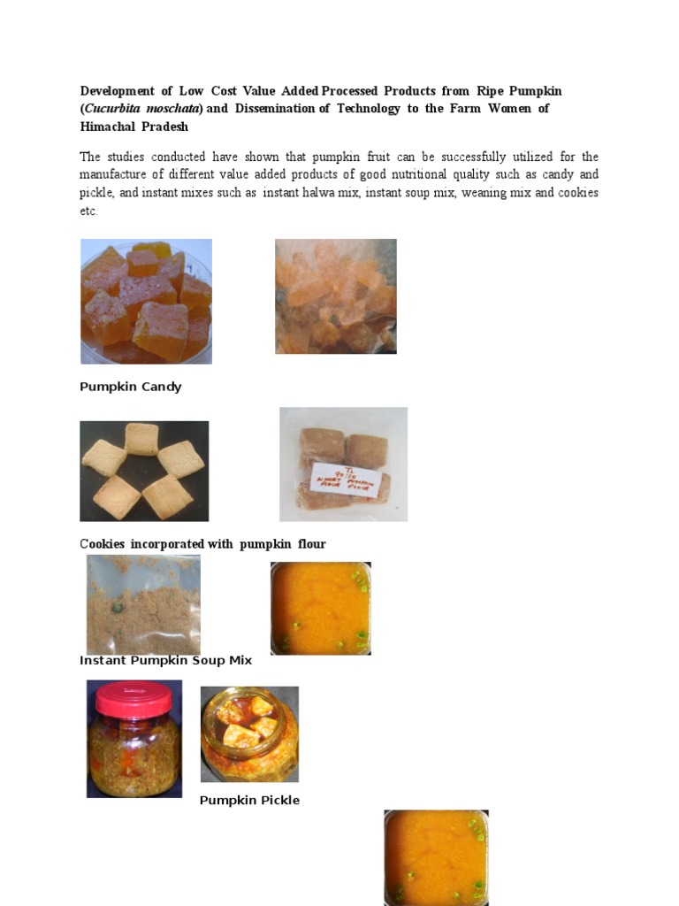 Pumpkin Value Added Products | PDF | Magnesium | Flour