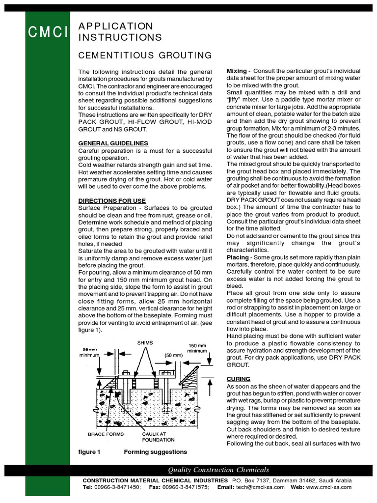 Cmci Cmci: Application Instructions | PDF | Industries | Concrete