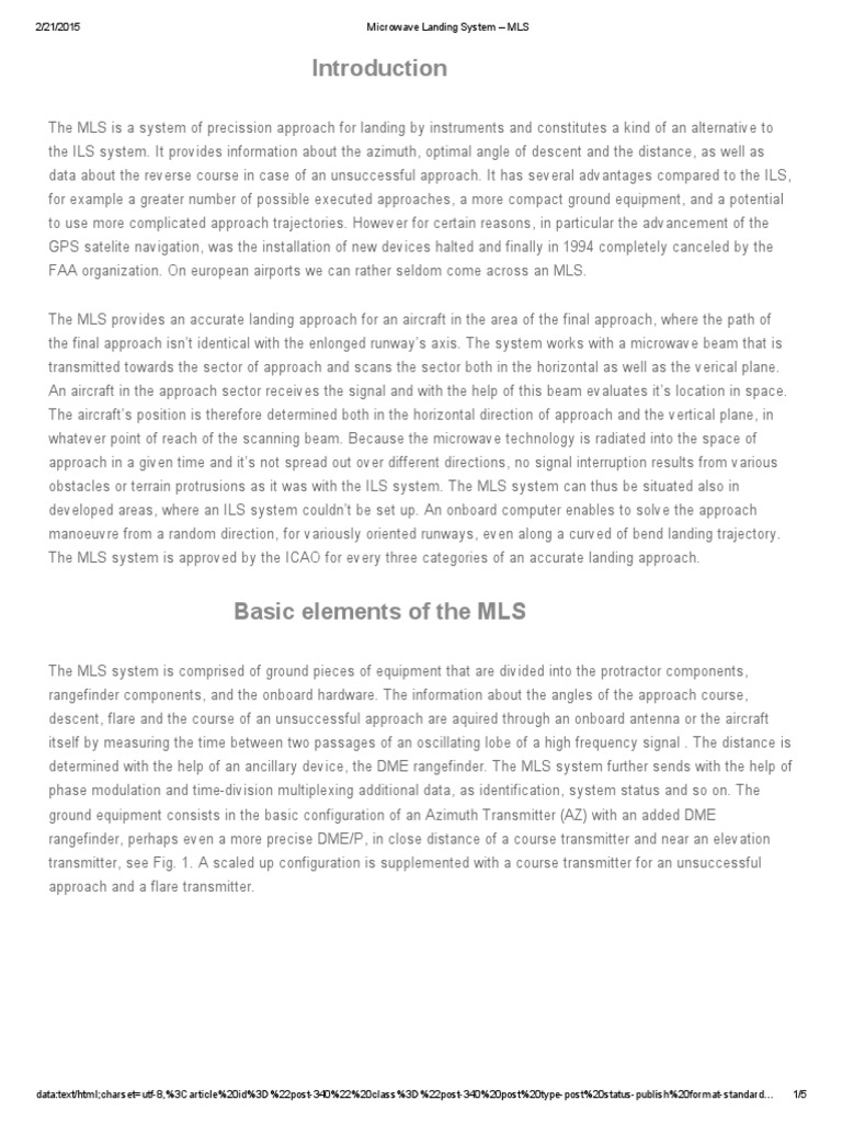 Microwave Landing System - MLS | PDF | Telecommunications Engineering ...