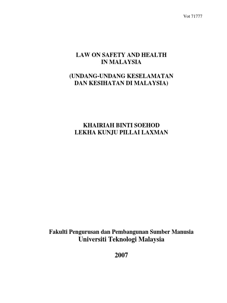 Utm Thesis | PDF | Occupational Safety And Health | International ...