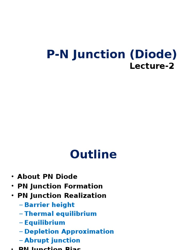 P-N Junction (Diode) : Lecture-2 | Download Free PDF | P–N Junction ...