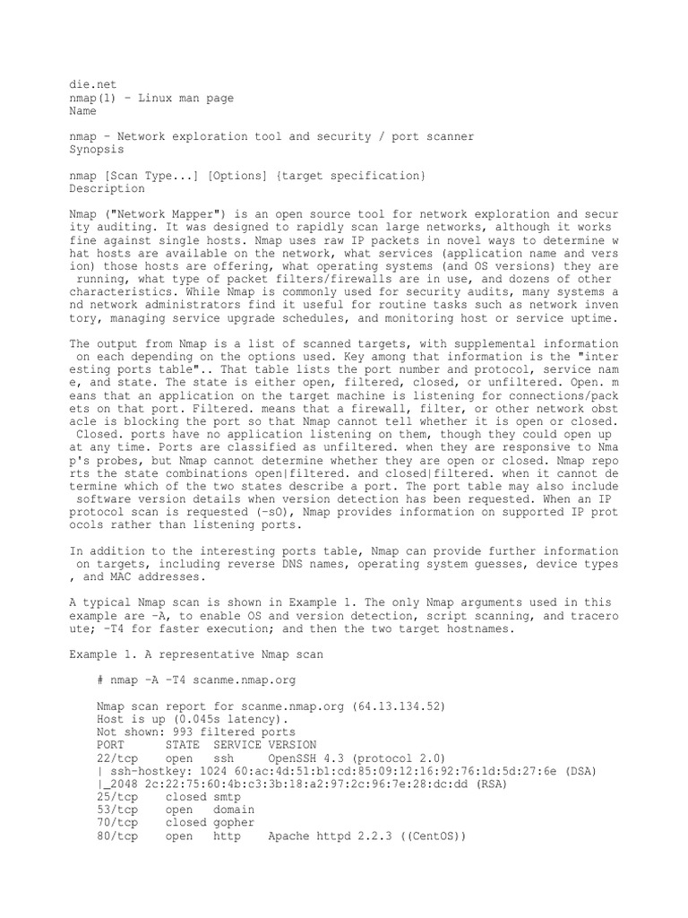 Nmap Usage | PDF | Transmission Control Protocol | Firewall (Computing)