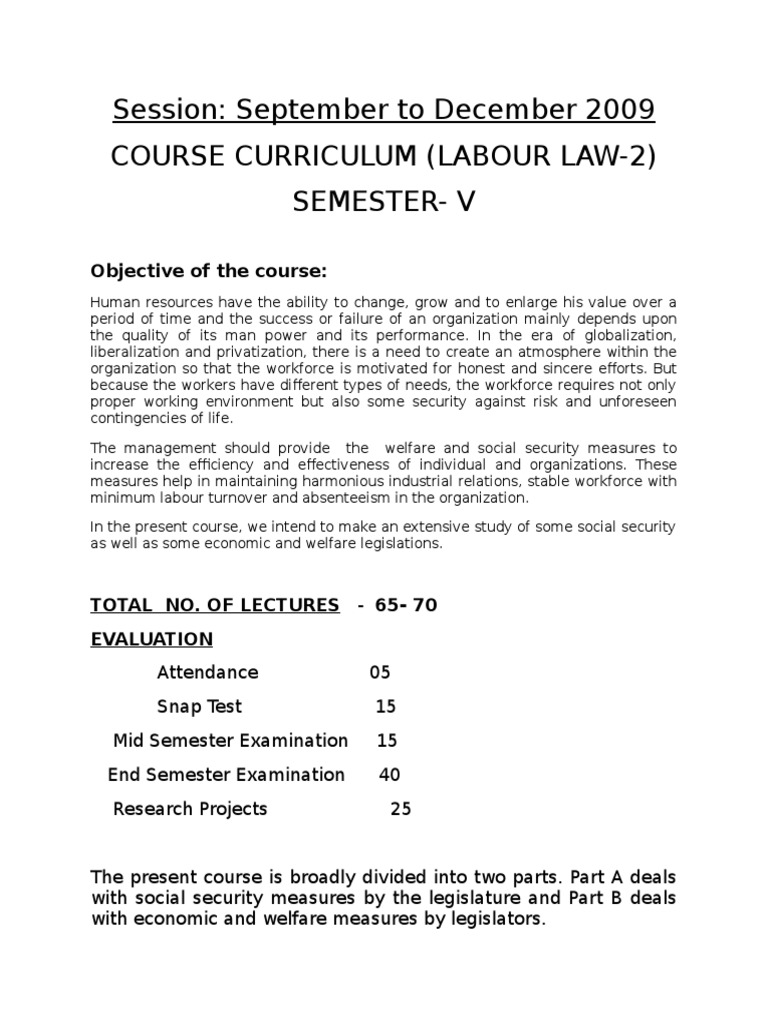 Labour Law-II DR - Nilamani Das | PDF | Welfare | Social Security