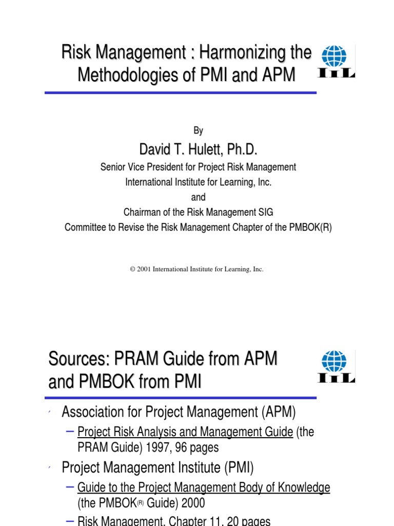 Methodology of PMI and APM | Risk Management | Risk
