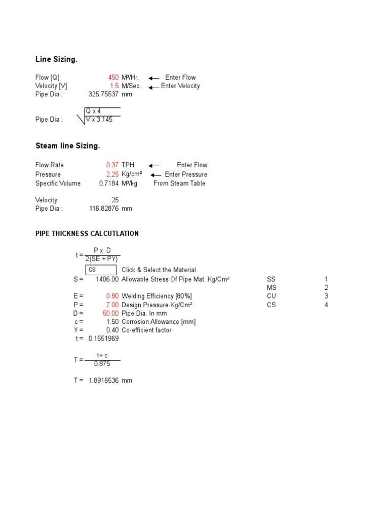 Engineering Pipe Sizing Guide | PDF | Computers | Technology & Engineering