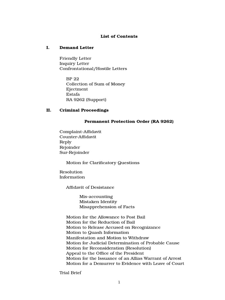 Table of Contents | PDF | Deposition (Law) | Lawsuit