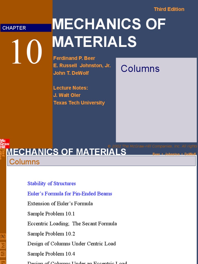 Mechanics of Materials: Columns | PDF