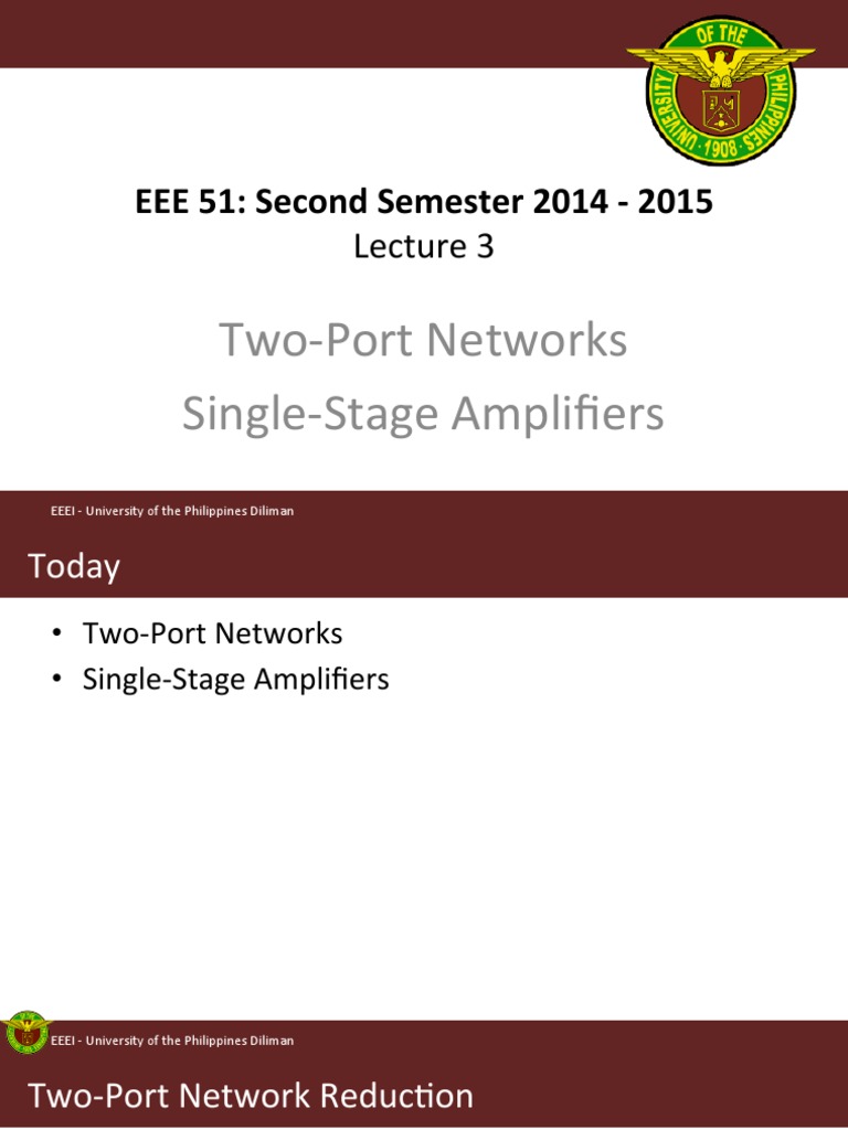 Lecture 03 Two Port Networks | PDF | Electrical Network | Physical ...