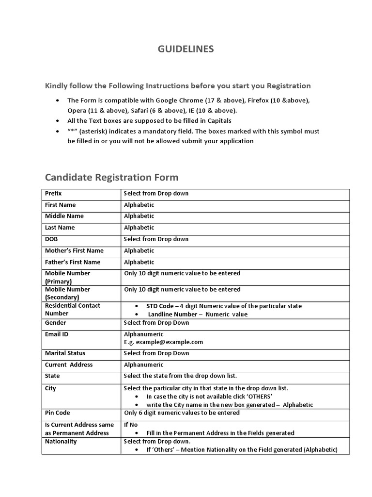 Candidate Registration Form Guide | PDF | Computing | Computing And ...