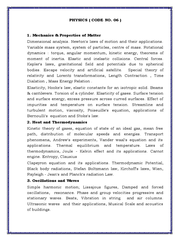 Physics (Code No. 06) | PDF | Diffraction | Optics