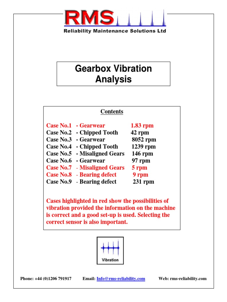 Gearbox Vibration Analysis | PDF | Transmission (Mechanics) | Root Mean ...