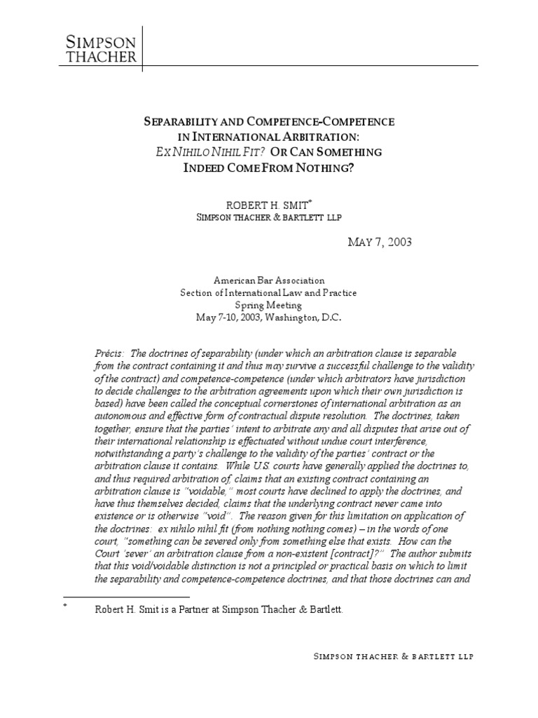 The Separability and Competence-Competence Doctrines: Ensuring ...