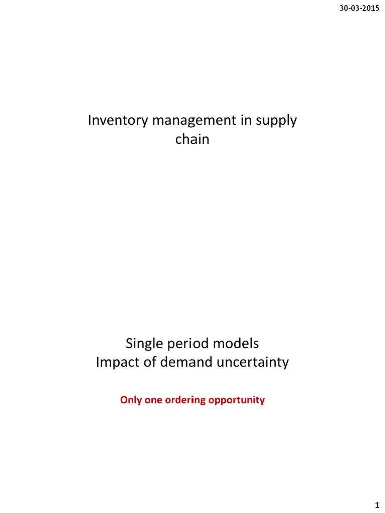 Inventory Management-Single Period | PDF | Demand | Profit (Accounting)
