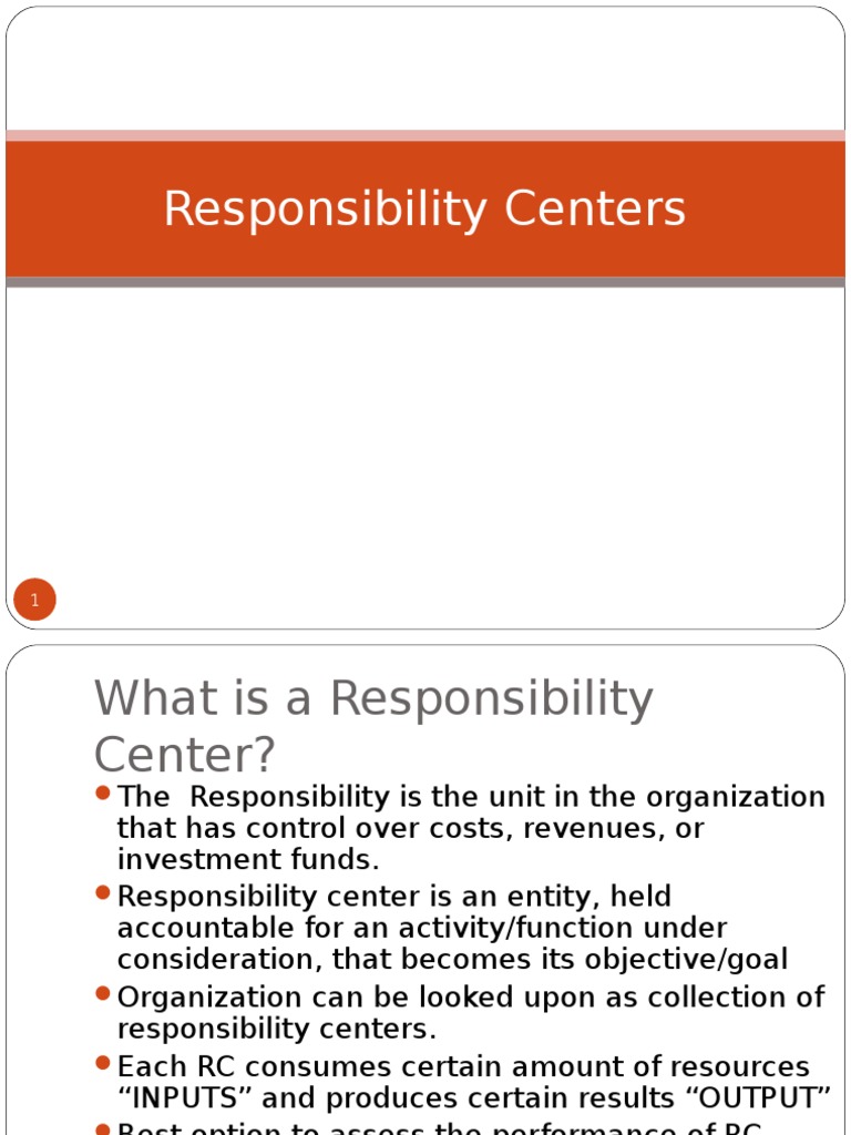 Responsibility Centers | PDF | Profit (Accounting) | Return On Investment