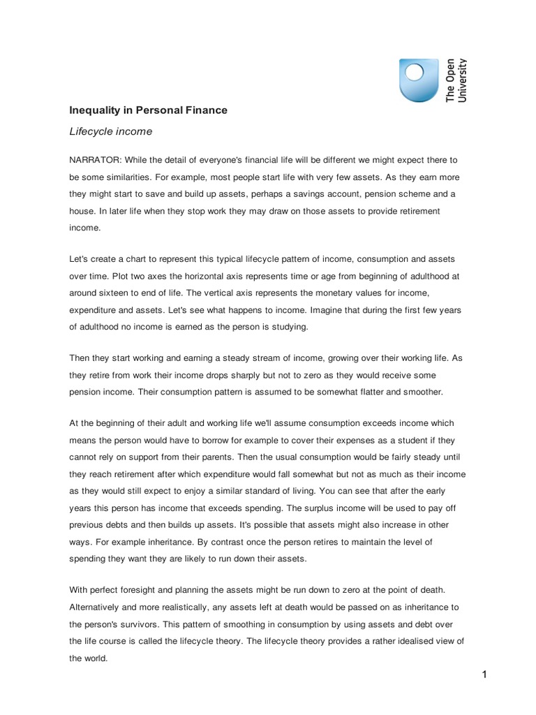 Inequality in Personal Finance: Lifecycle Income | PDF | Income ...