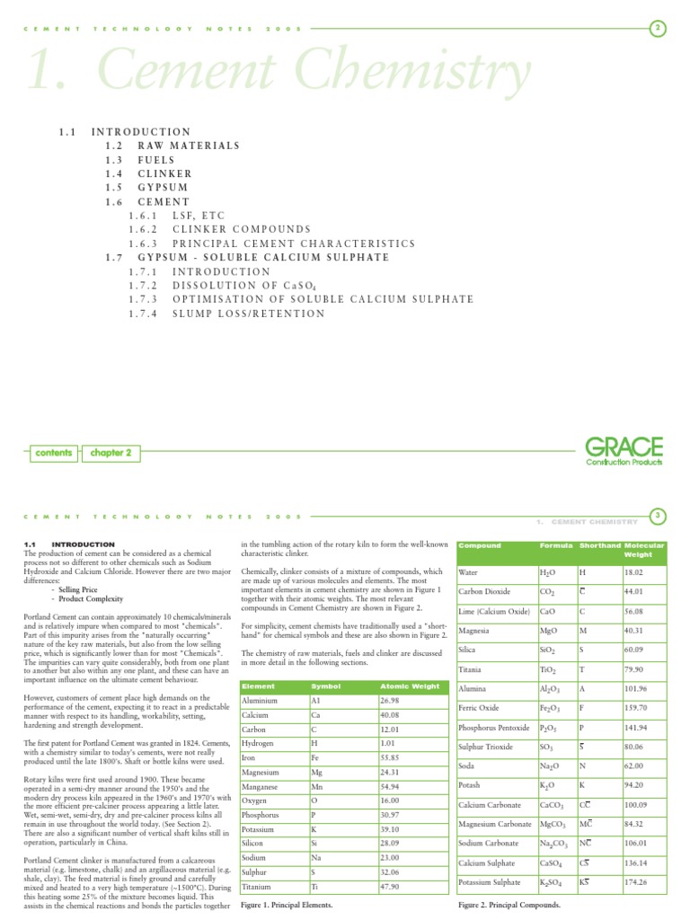Cement Chemistry and Raw Materials Overview | PDF | Coal | Concrete