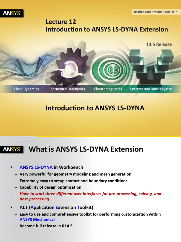LS-DYNA-Intro 14.5 L12 Quick Guide to ANSYS LS-DYNA Extension | Applied ...